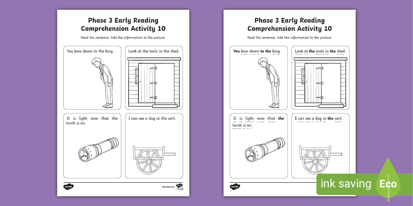 Phase 3 EYFS Reading Comprehension Activity 10