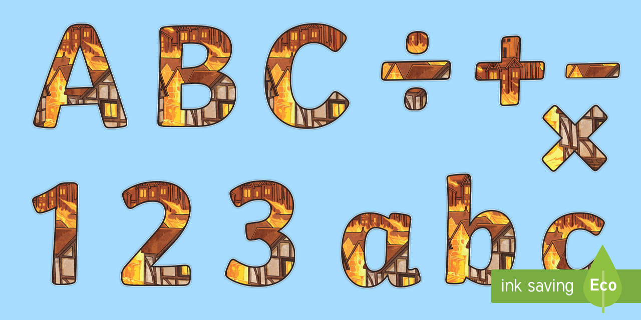 KS2 The Great Fire of London Display Lettering - GFOL, King Charles II ...
