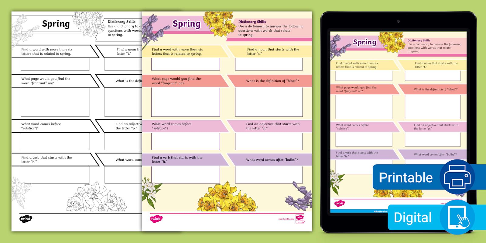 Spring Dictionary | Spring Season | Twinkl USA