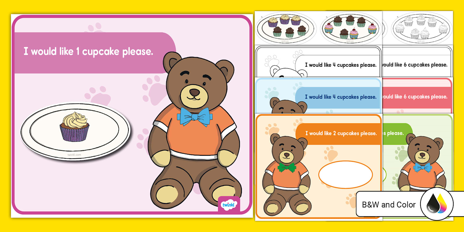 Kindergarten Teddy Bears' Picnic Counting and Matching 1-10 Activity Mats