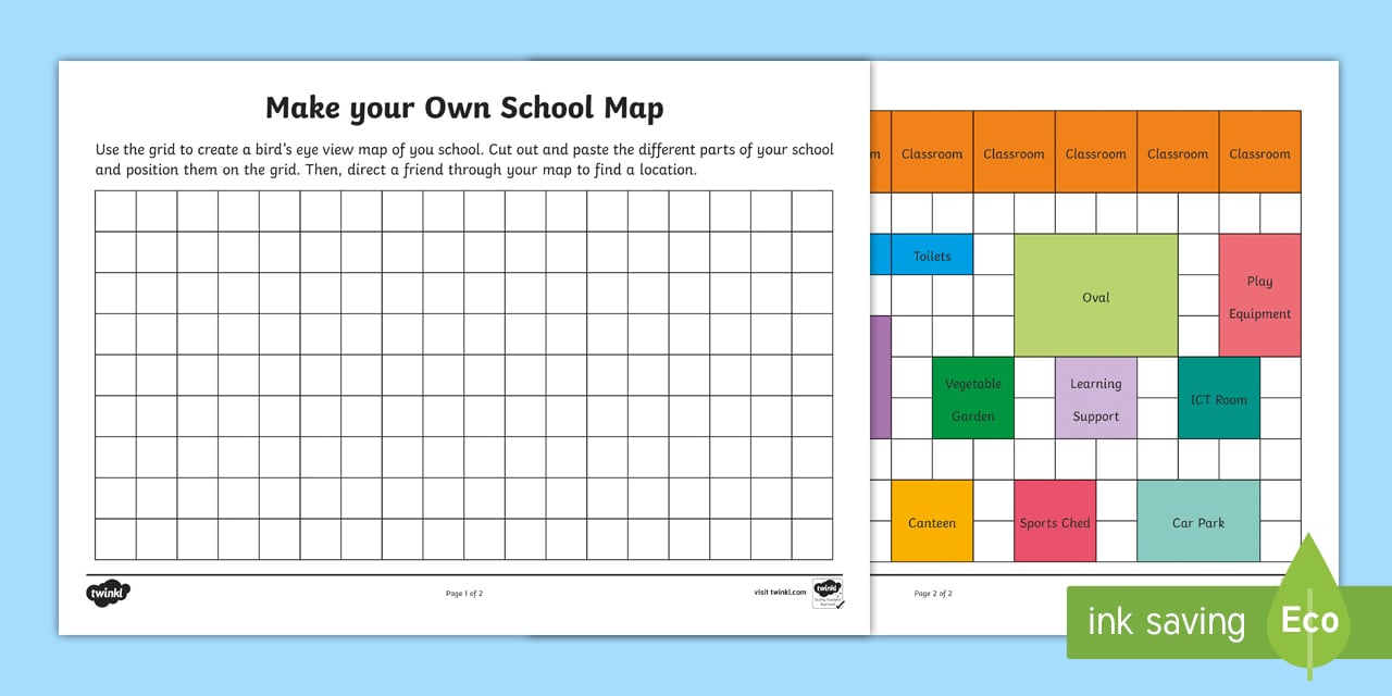 Make Your Own School Map Worksheet