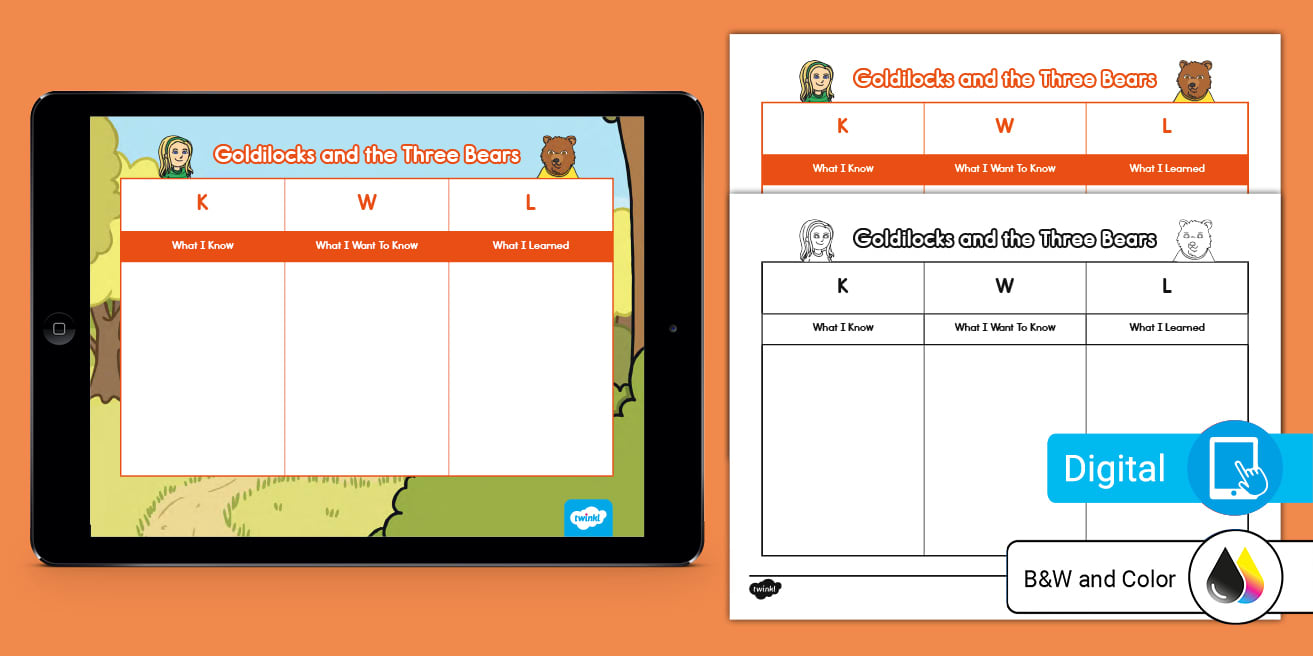 Goldilocks and the Three Bears KWL Chart