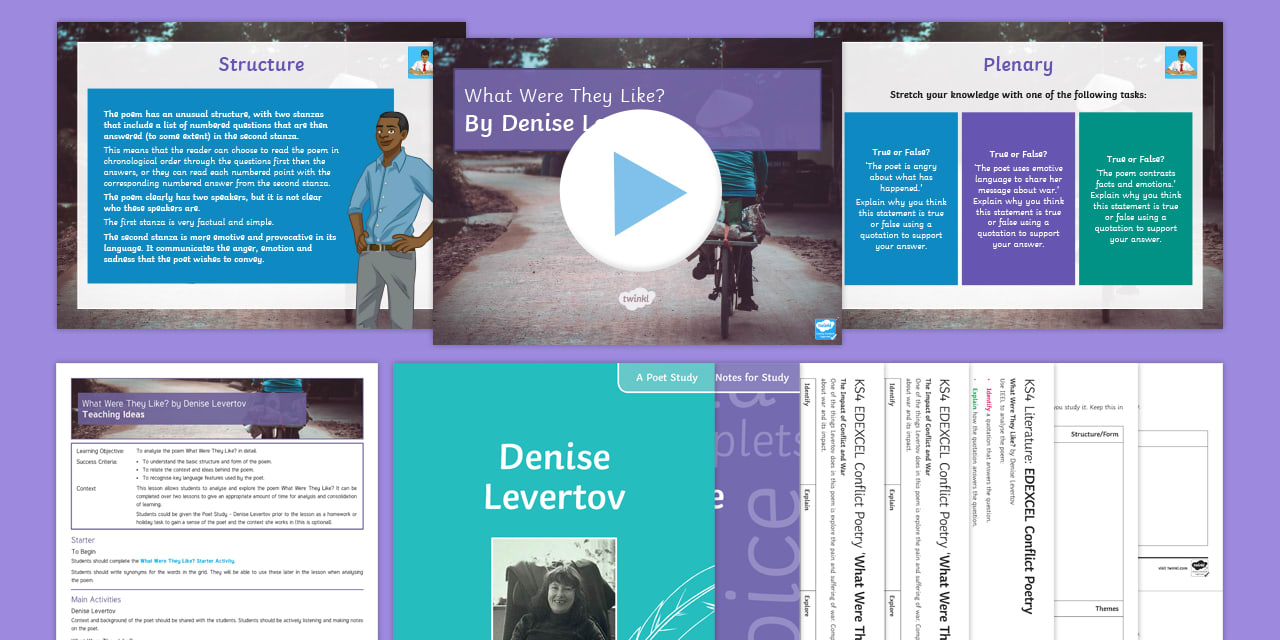 GCSE GCSE Poetry Lesson to Support Teaching On 'What Were They Like' by ...