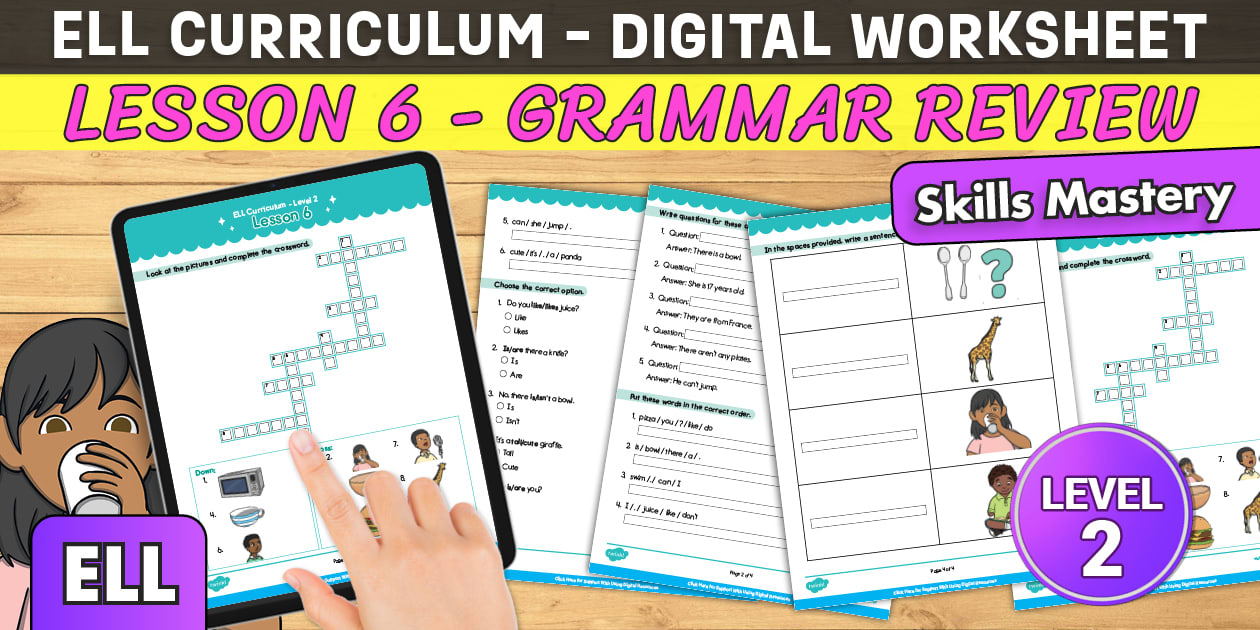 ELL Curriculum: Level 2, Lesson 6 Grammar Review Interactive Worksheet