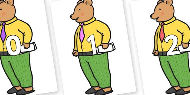 Numbers 0-50 on Mr Bear to Support Teaching on The Jolly Christmas Postman