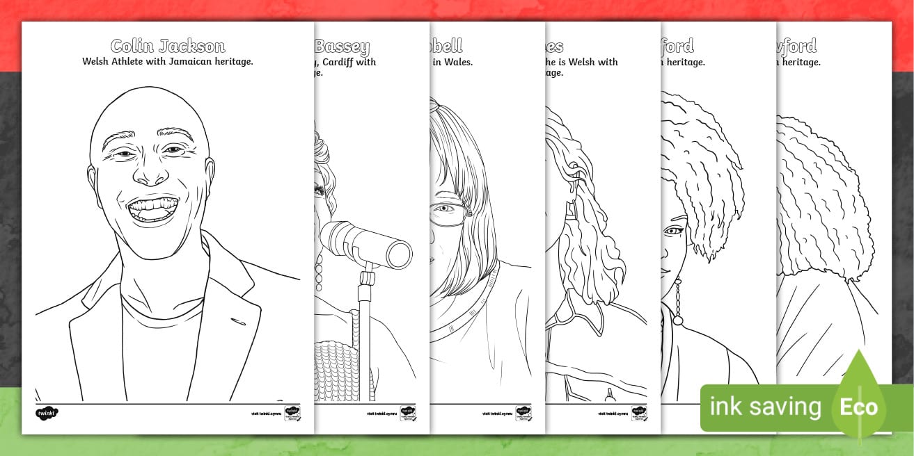 Famous Black Welsh People to Colour with Twinkl Cymru