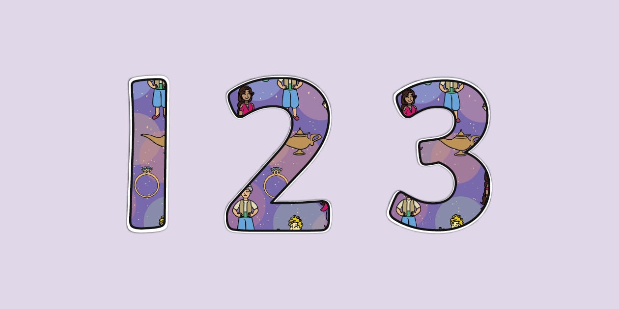 Aladdin Themed Display Numbers - aladdin, numbers, stories, story