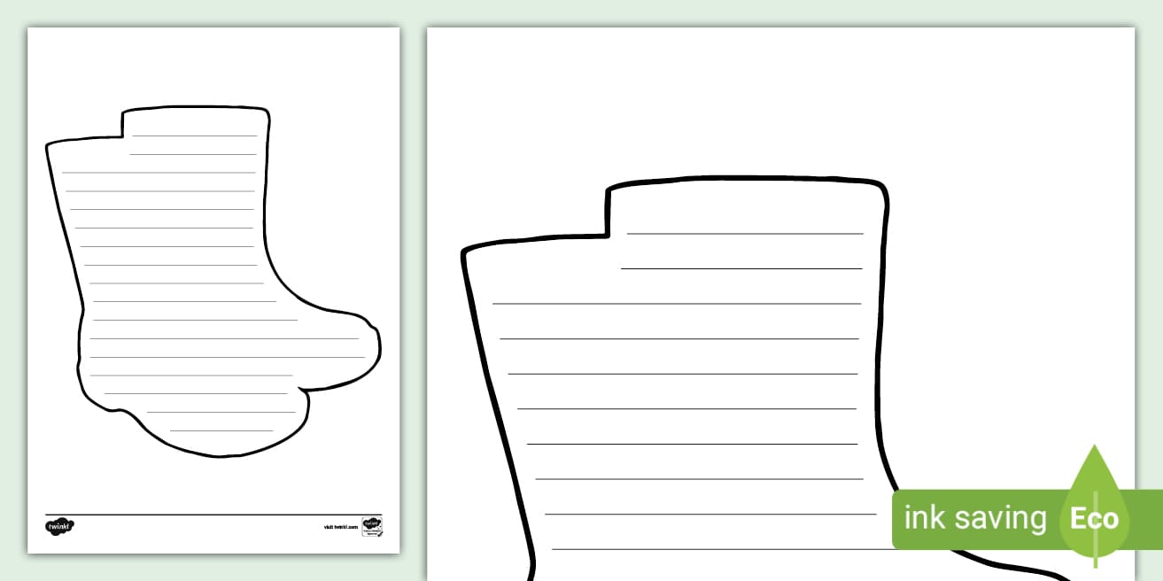 Wellies Writing Frame Template