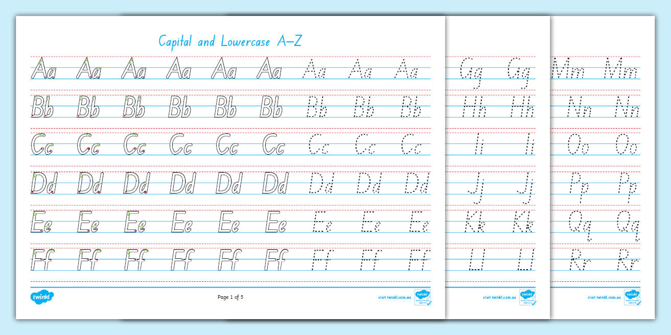 Printable Handwriting Worksheets A Z Blank Handwriting Worksheets