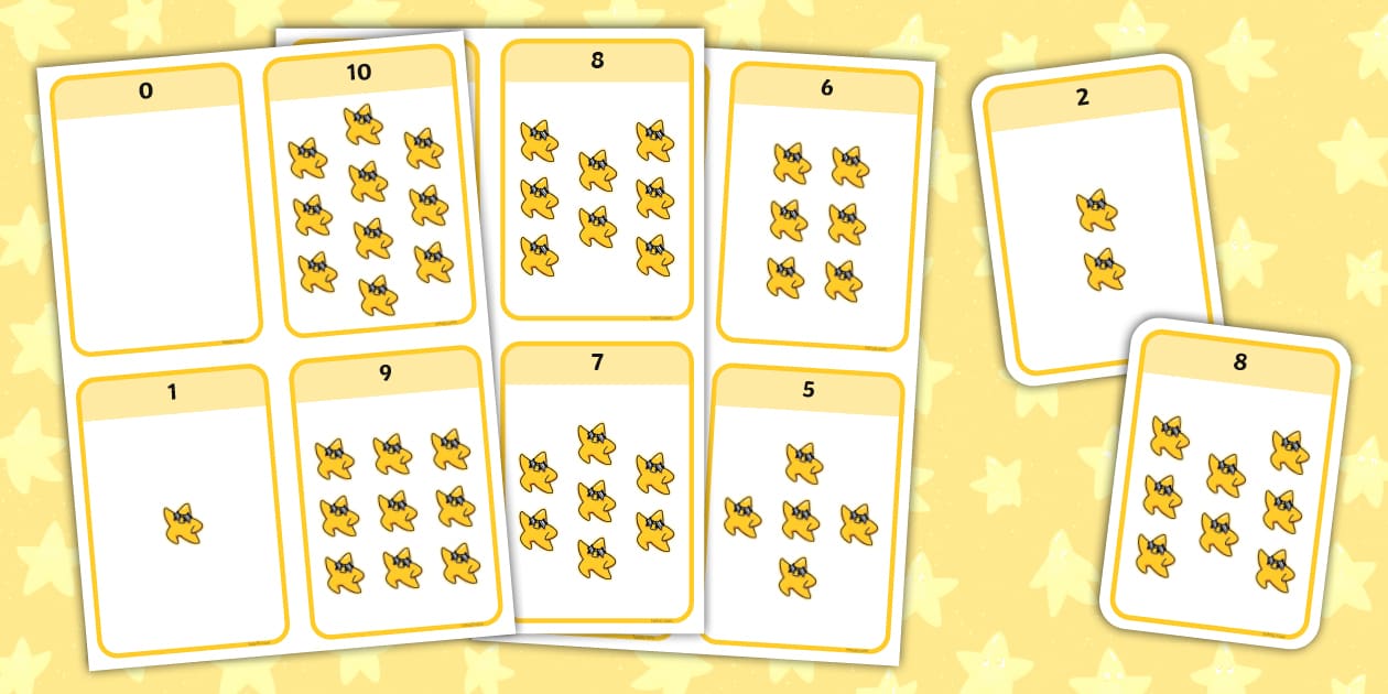 Number Bonds to 10 Stars Cards