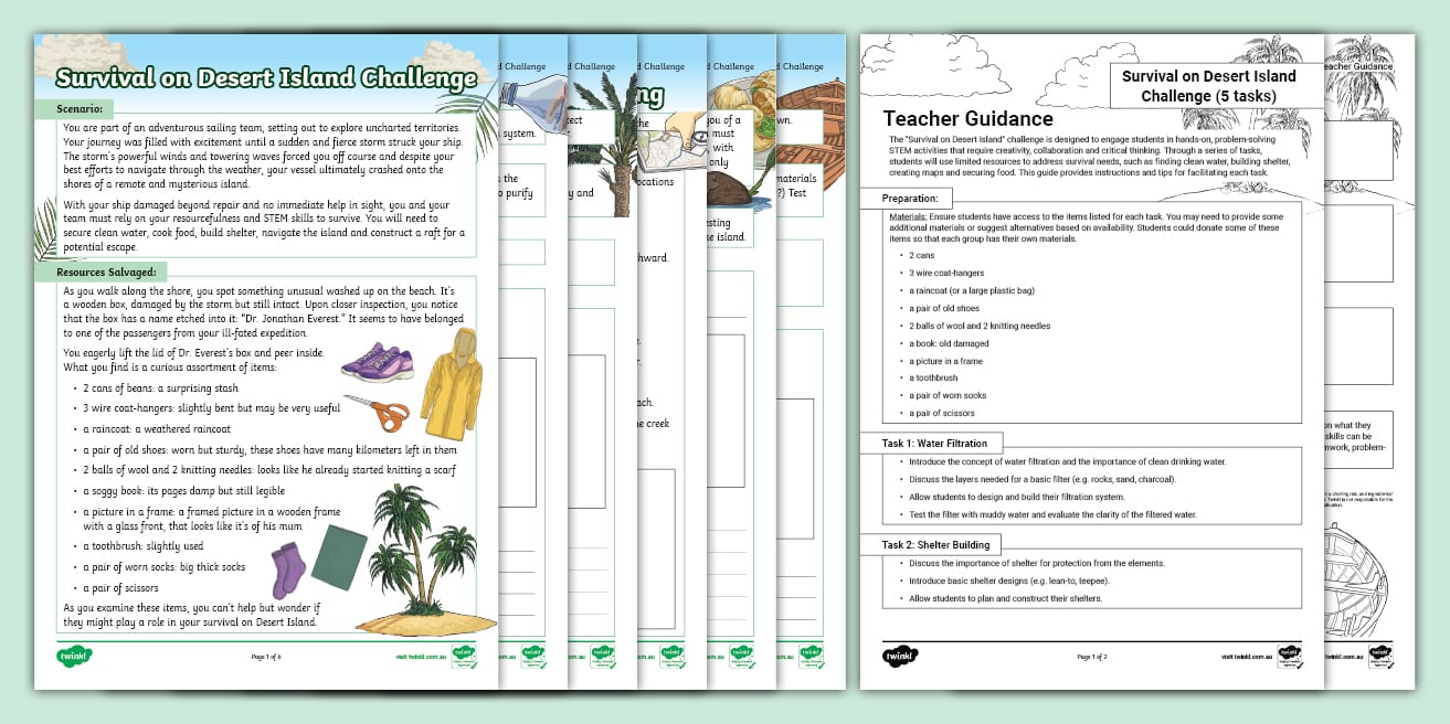Survival on Desert Island Challenge (STEM)