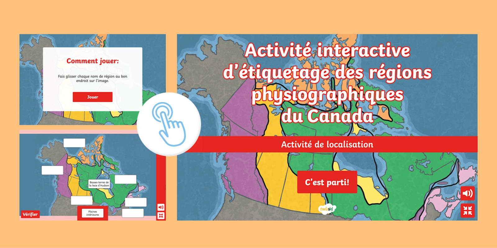 Canada's Physiographic Regions Interactive Labelling Activity - French