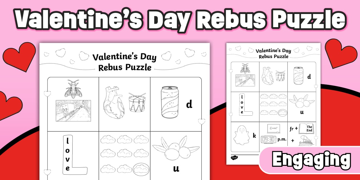 Valentine's Day Rebus Puzzle Worksheet