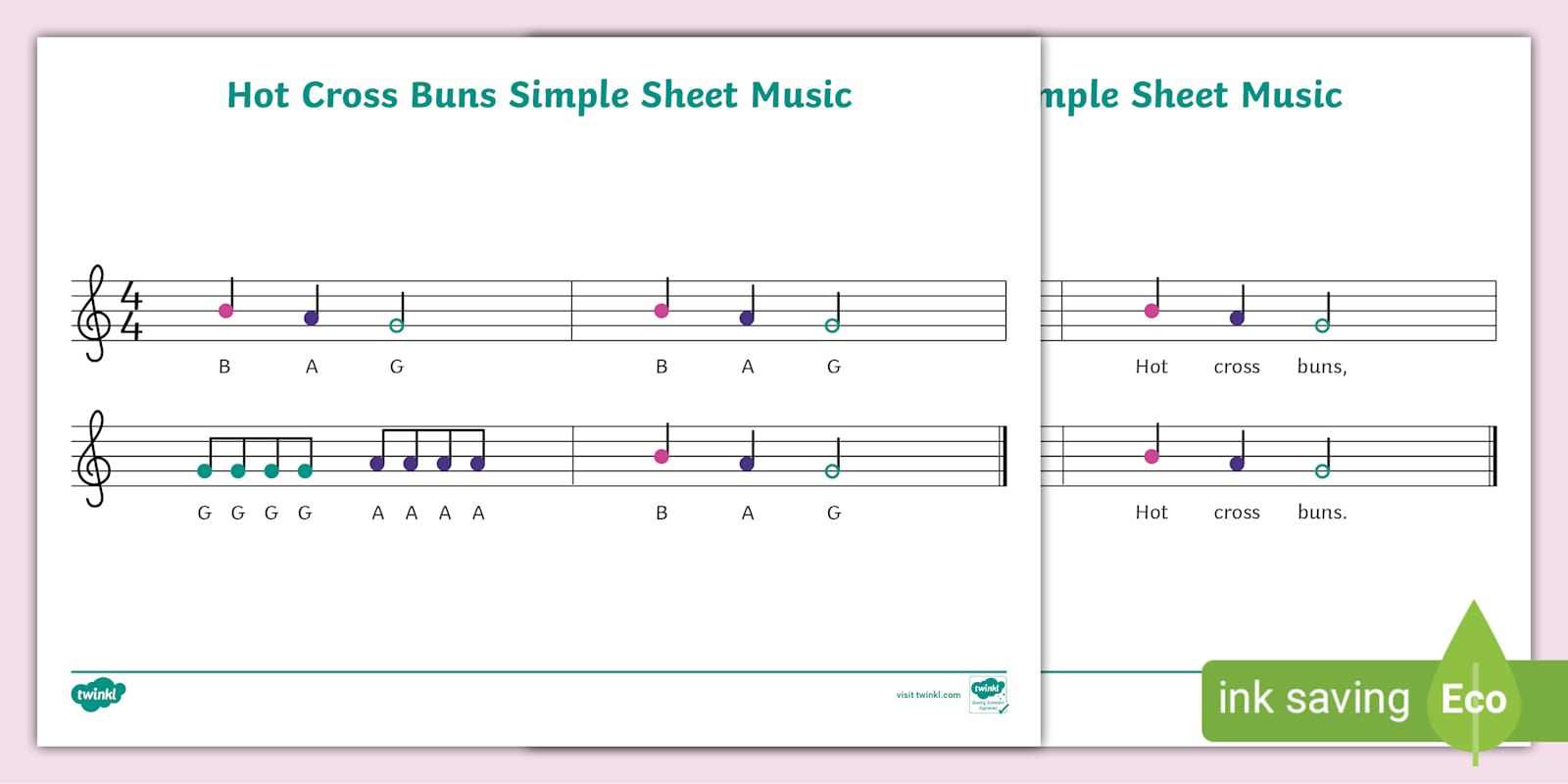 Hot Cross Buns Simple Sheet Music