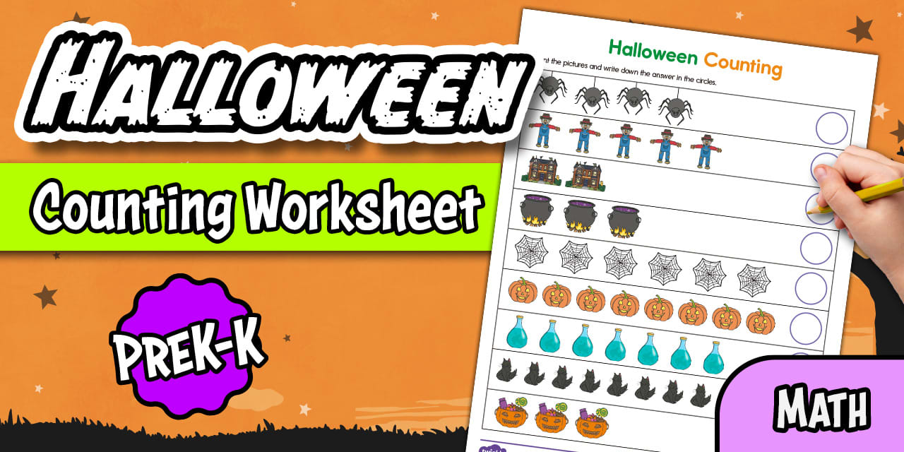 Halloween Counting Objects to 10 Worksheet