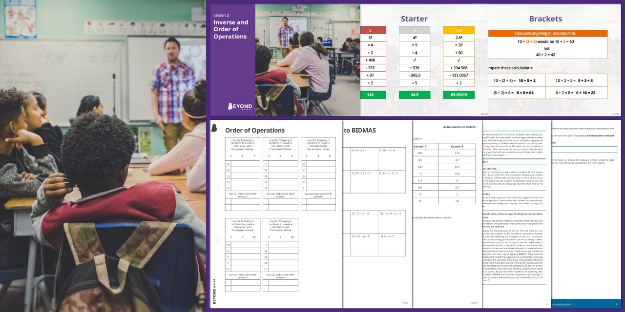 Inverse and Order of Operations Lesson 2: An Introduction to BIDMAS/BODMAS