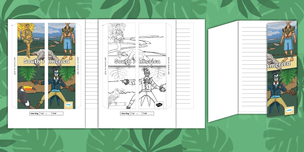 South America Folding Writing Template