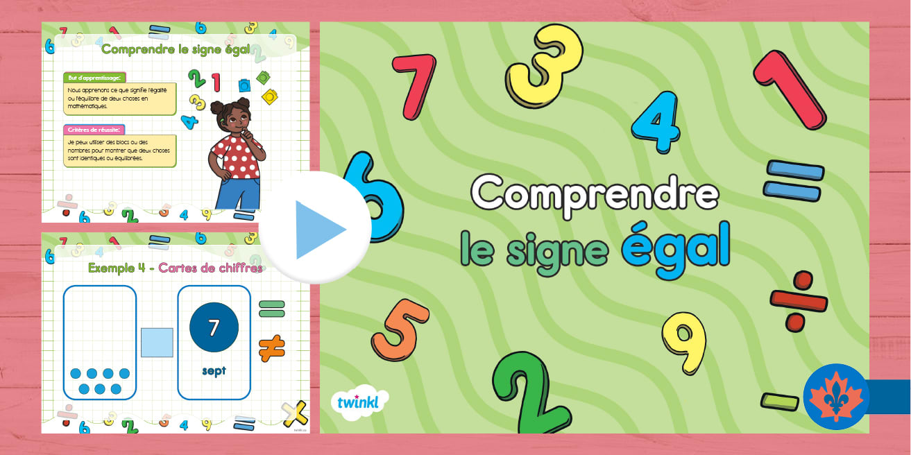 Grade 1 Algebra Identifying Equivalent Expressions PowerPoint 1 French