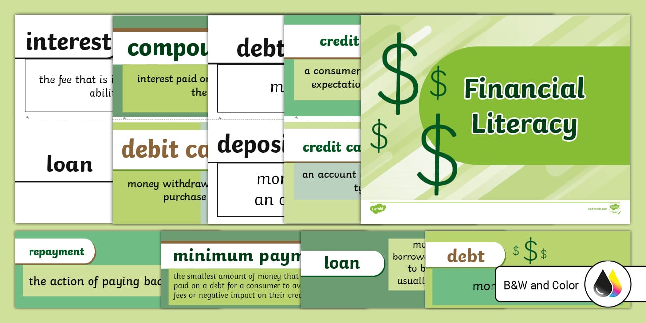 Eighth Grade Financial Literacy Unit Word Wall
