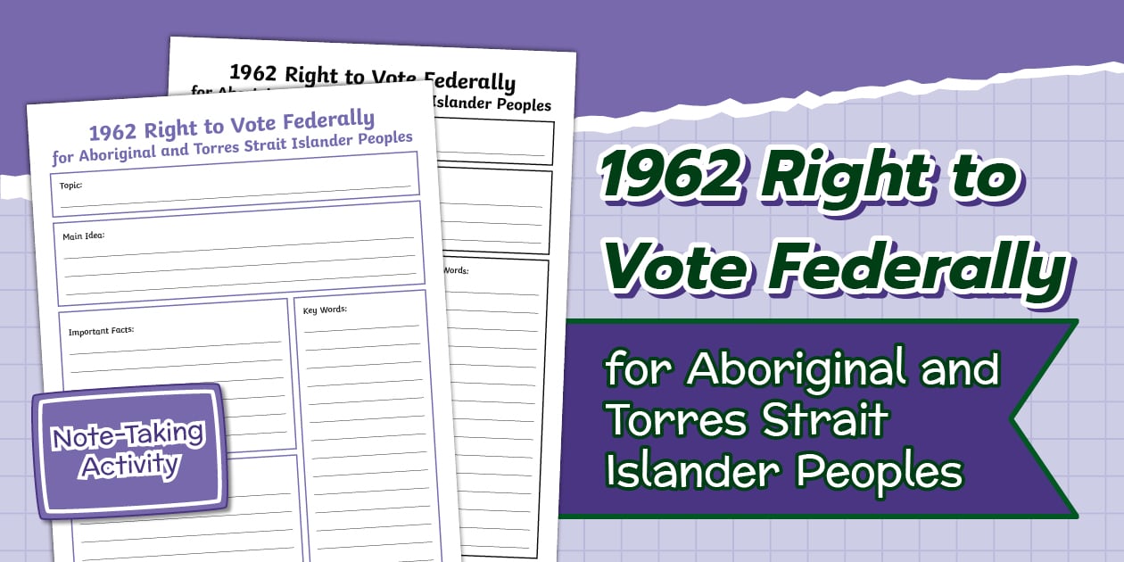 1962 Right to Vote Federally for Aboriginal and Torres Strait Islander ...