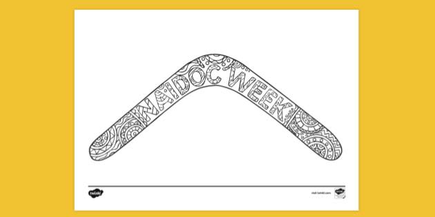 Boomerang Colouring Sheet