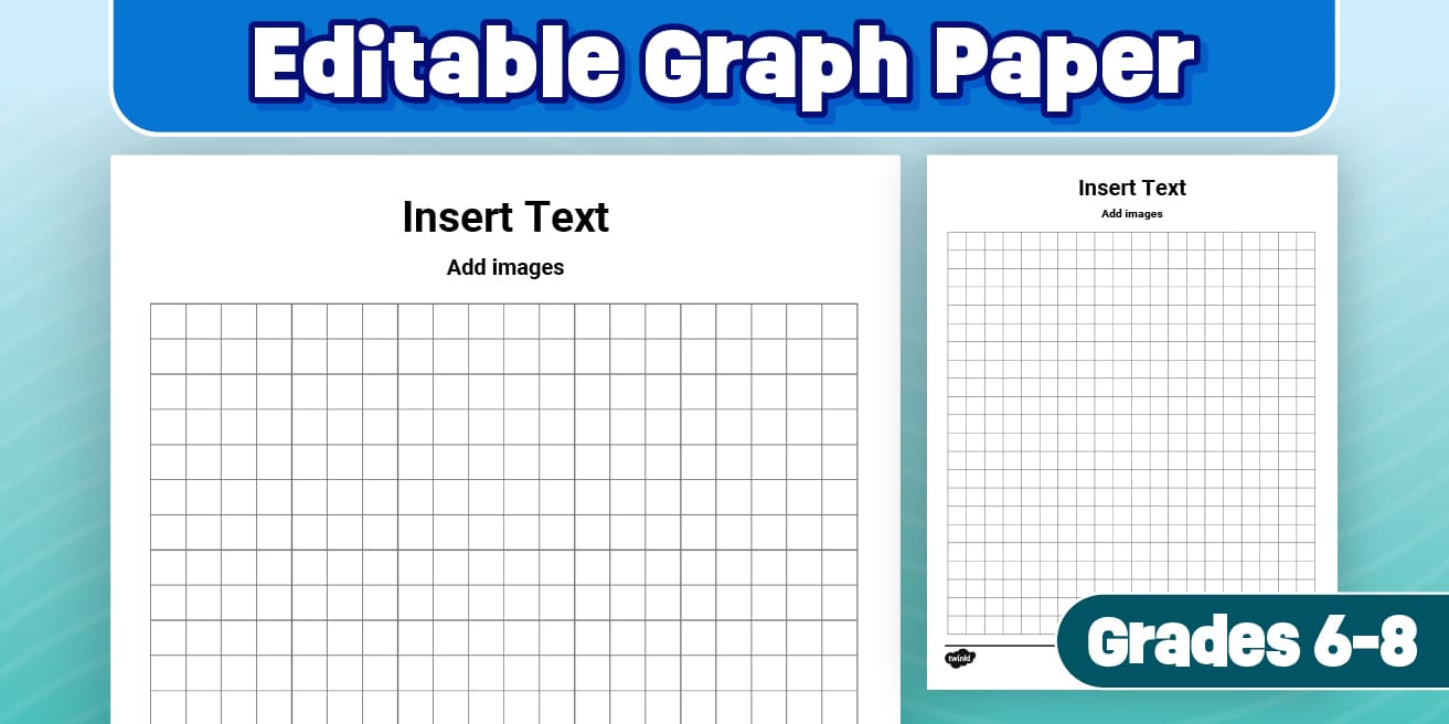 Editable Centimeter Graph Paper for 6th-8th Grade