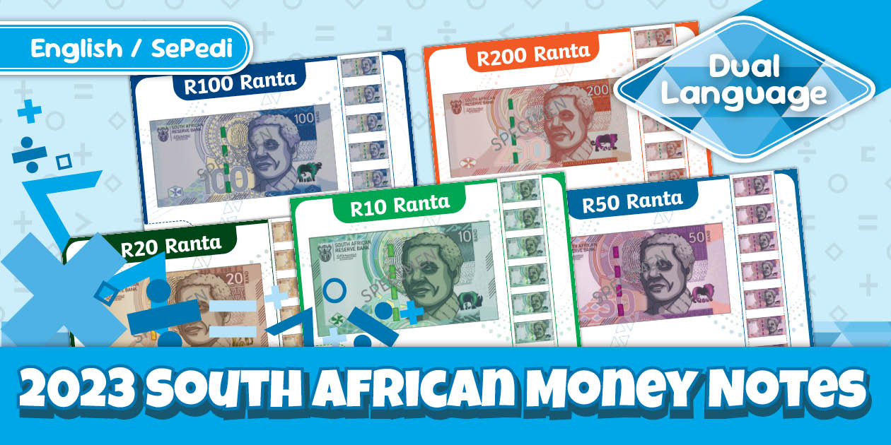 Newly Released 2023 South African Money - Notes Posters Sepedi/English