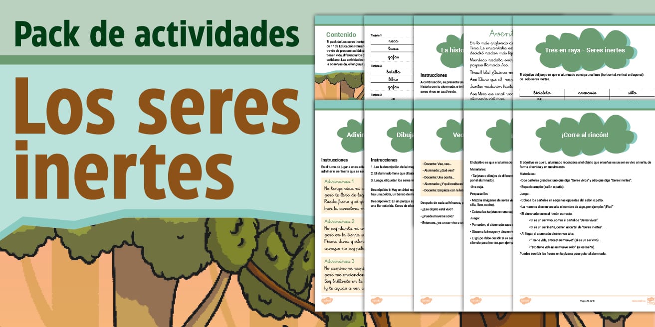 Pack de recursos: Los seres inertes - Ciencias Naturales 1º de Primaria
