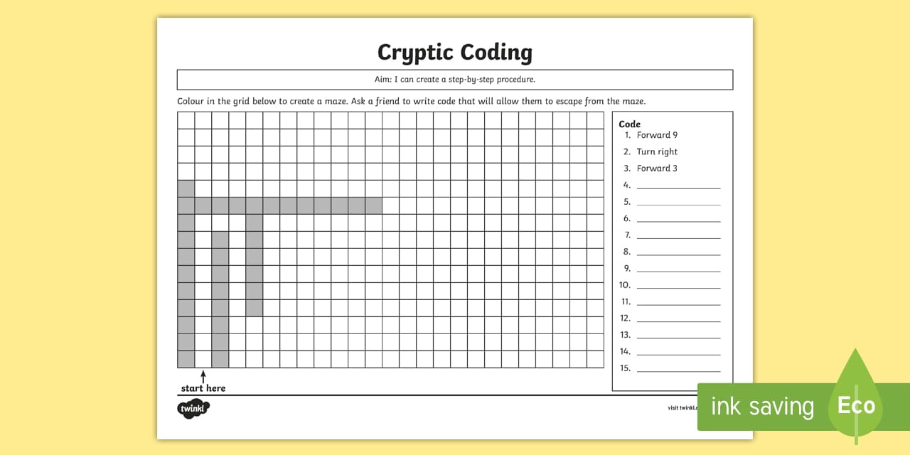 Cryptic Coding Worksheet / Worksheet - CfE Digital Learning Week (15th ...