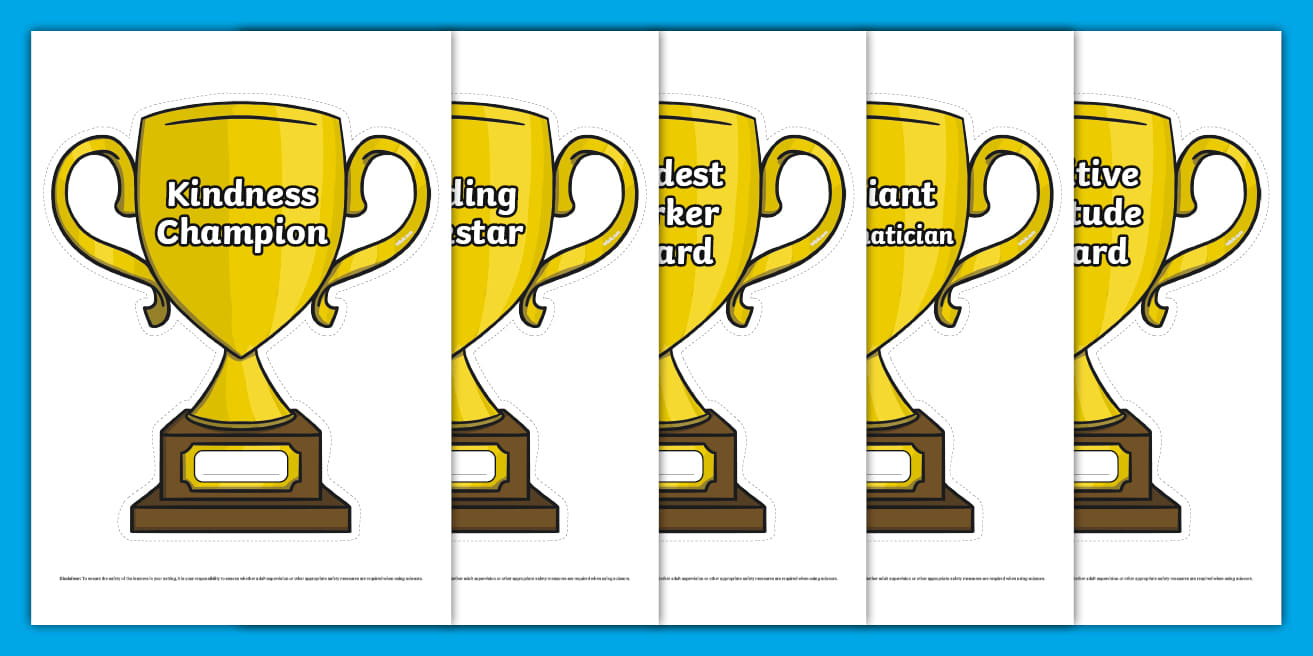Class Awards Trophy Cut-Outs