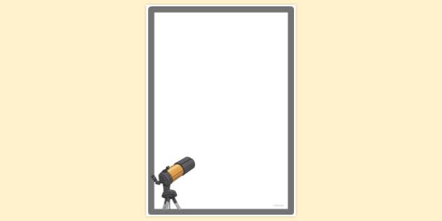Simple Blank Telescope Page Border | Page Borders | Twinkl