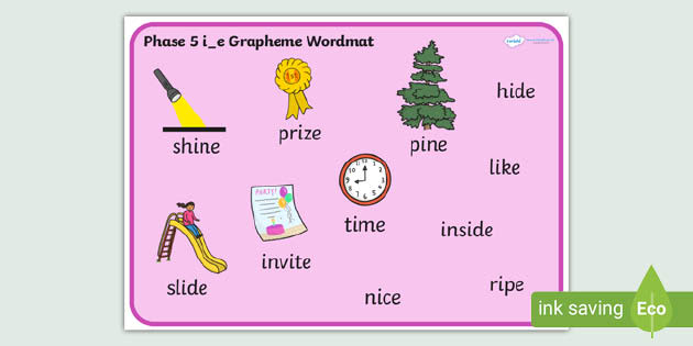 Phase 5 i_e Grapheme Word Mat - phase five, graphemes, phases