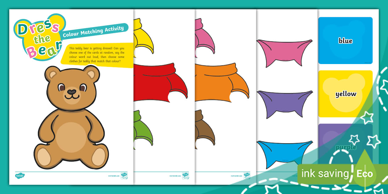 Dress the Bear: Colour Matching Activity