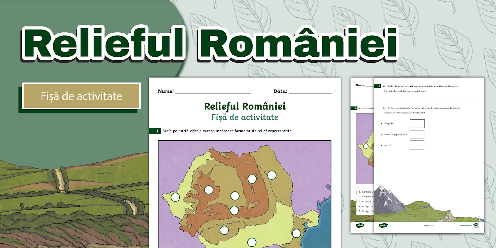 Relieful României – Fișă de activitate