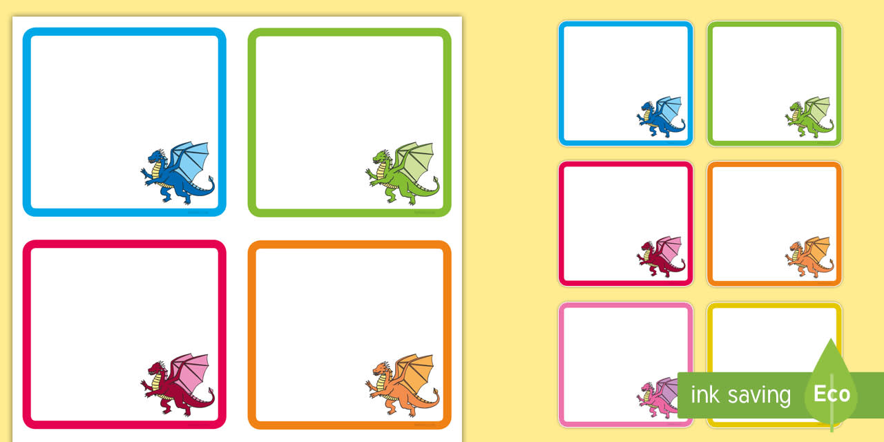 Multicoloured Dragon-Themed Peg Labels - coat peg, Signs, Labels, peg ...