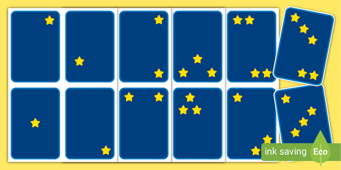 Star Subitising Cards 1-5 - Twinkl