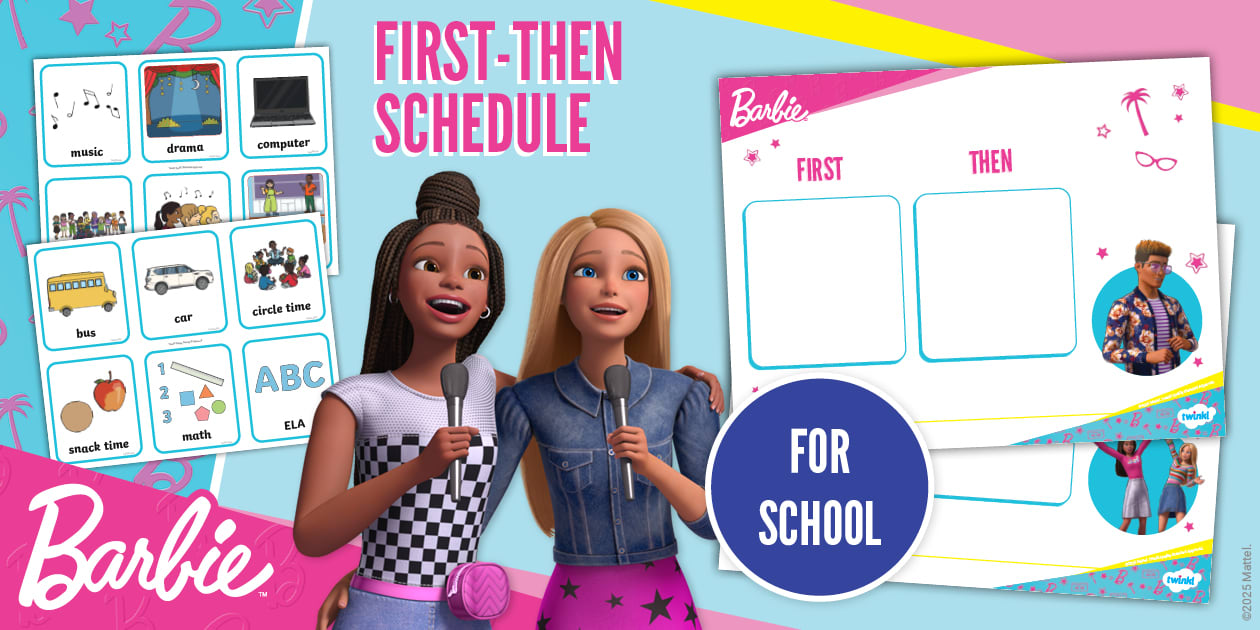 Barbie: First-Then Visual Schedule for School