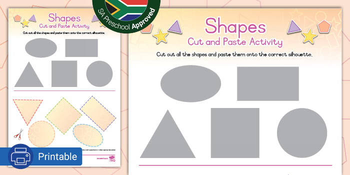 Preschool: Shapes: Cut and Paste Activity