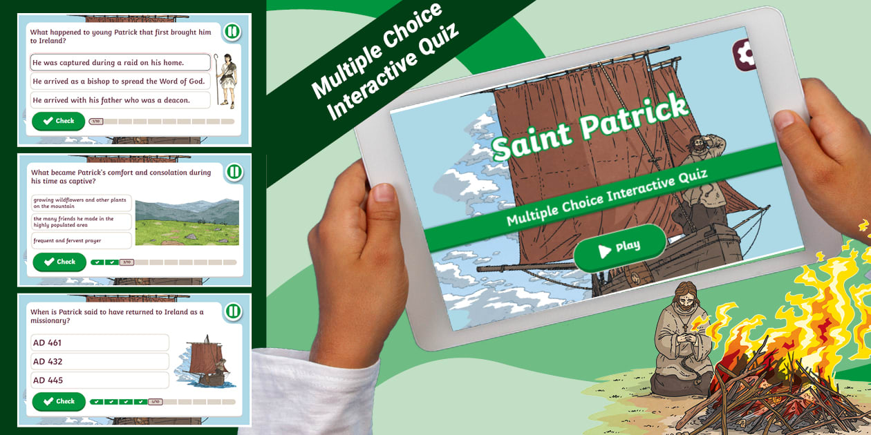Saint Patrick Multiple Choice Interactive Quiz