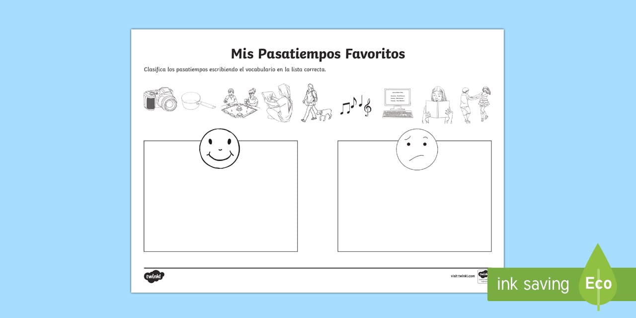 Hobbies I Like and Dislike Worksheet Spanish