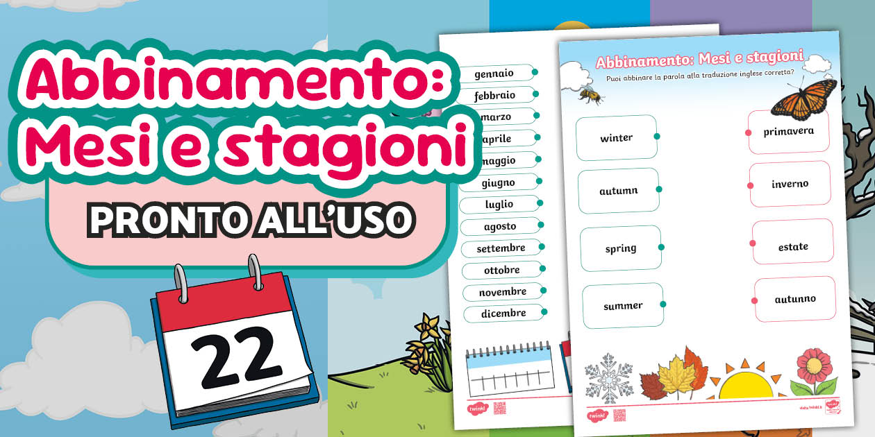 Foglio di lavoro di abbinamento: Mesi e stagioni