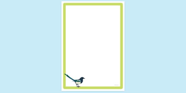 Simple Blank Magpie Page Border | Twinkl Page Borders
