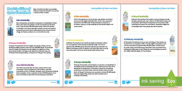 Municipalities of Qatar Fact Sheet