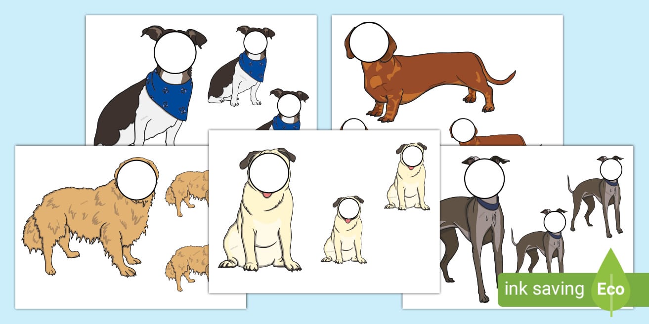 Editable Dog Face Cut-Outs - Twinkl - KS1