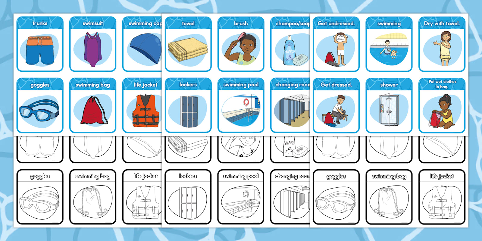 Swimming Visual Routine Cards