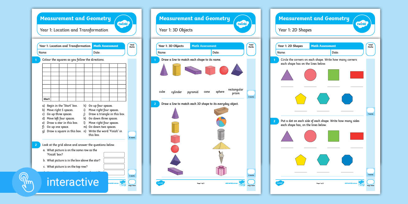 Measurement and Geometry Test Pack - Basic Geometry Test PDF