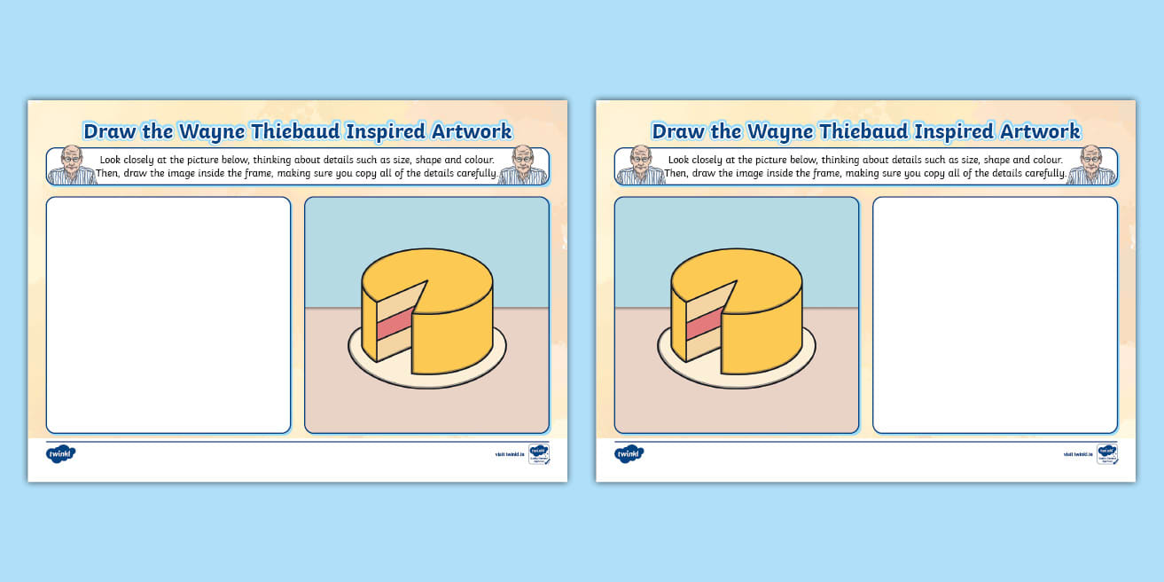 Draw the Wayne Thiebaud Inspired Artwork Worksheet