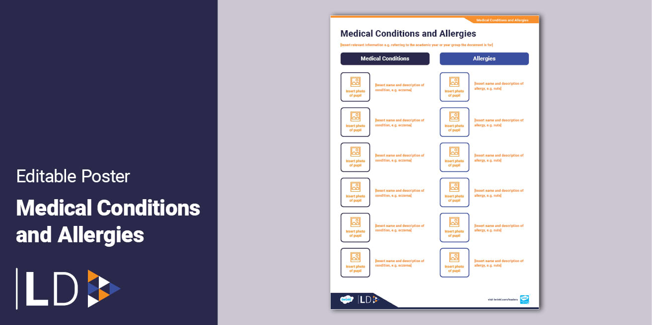 Medical Conditions and Allergies Poster - SLT