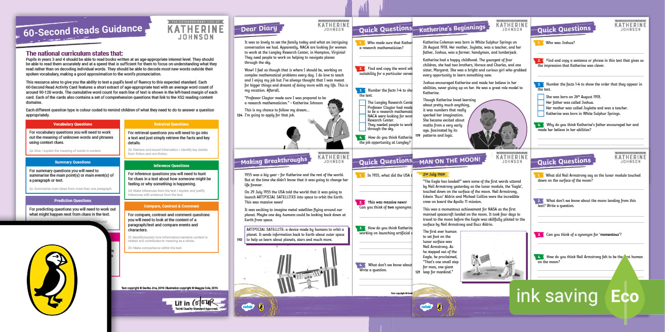 The Extraordinary Life of Katherine Johnson: 60-Second Reads Activity Pack