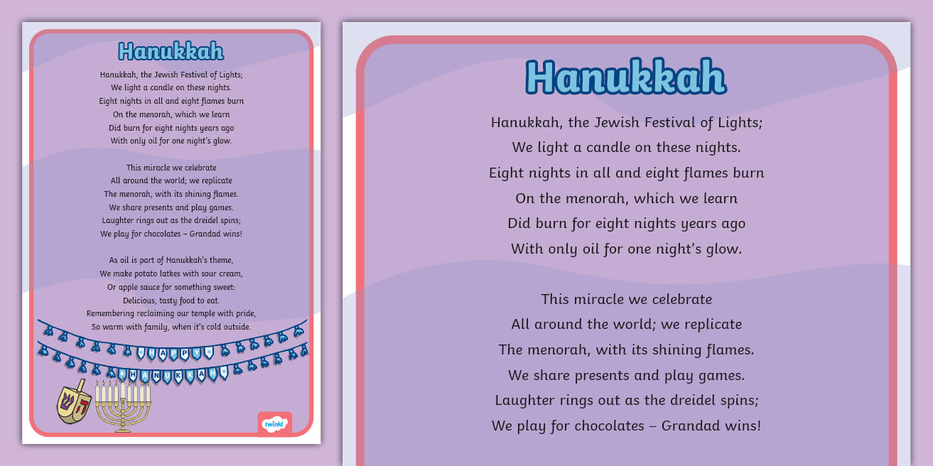 Hanukkah Poem Example